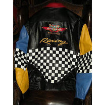 custom checkered colored leather jacket new – BG Gear Co