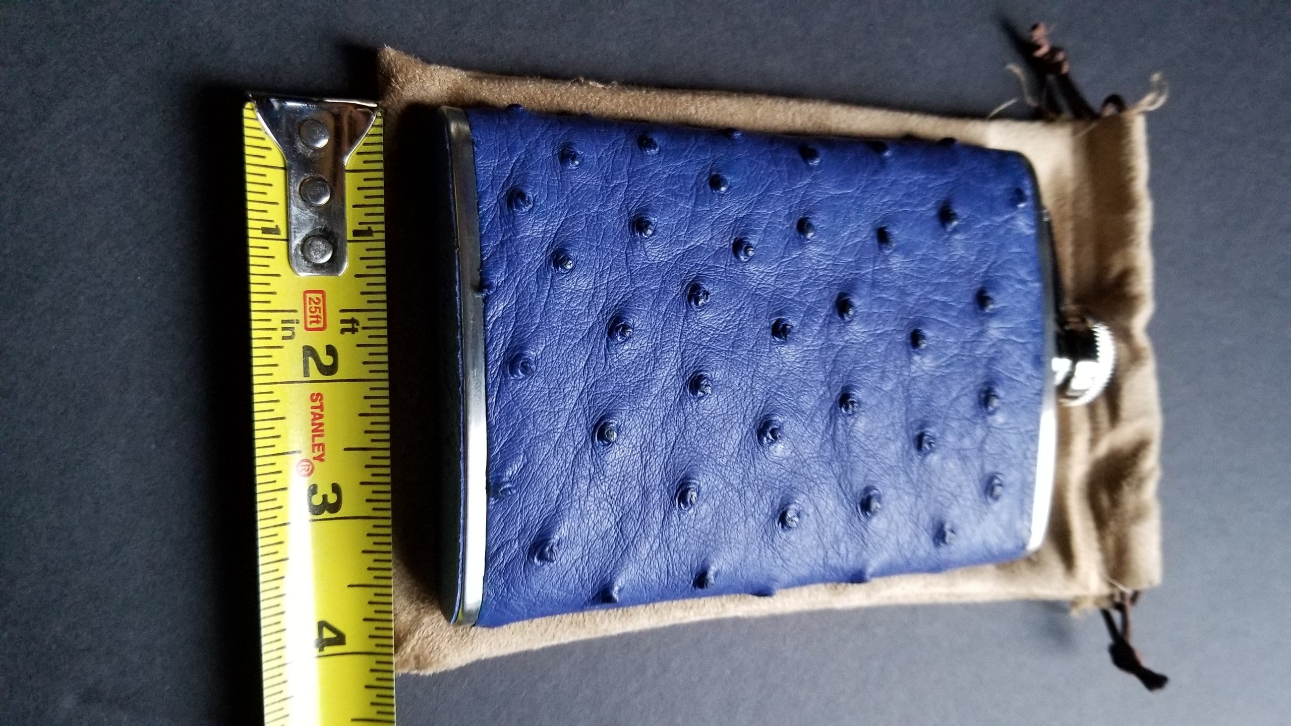 Brizard and Co Blue Ostrich Skin 8 oz. Flask – BG Gear Co